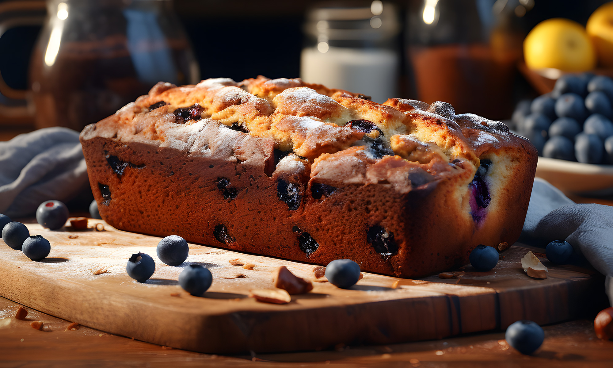 Cinnamon Sugar Blueberry Banana Bread - Heather Sheridan