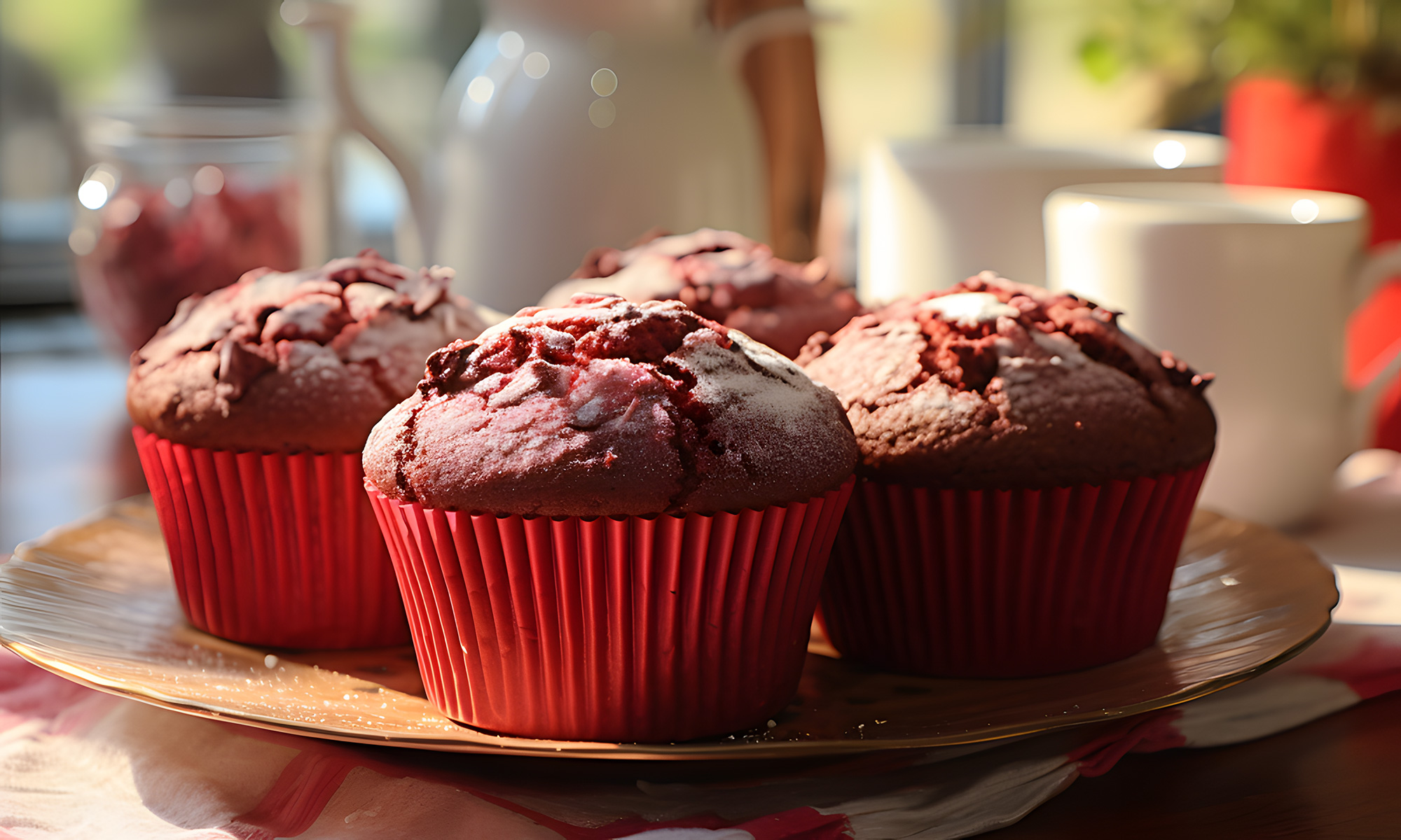 Beetroot Chocolate Muffins (Red Velvet Muffins) - Heather Sheridan
